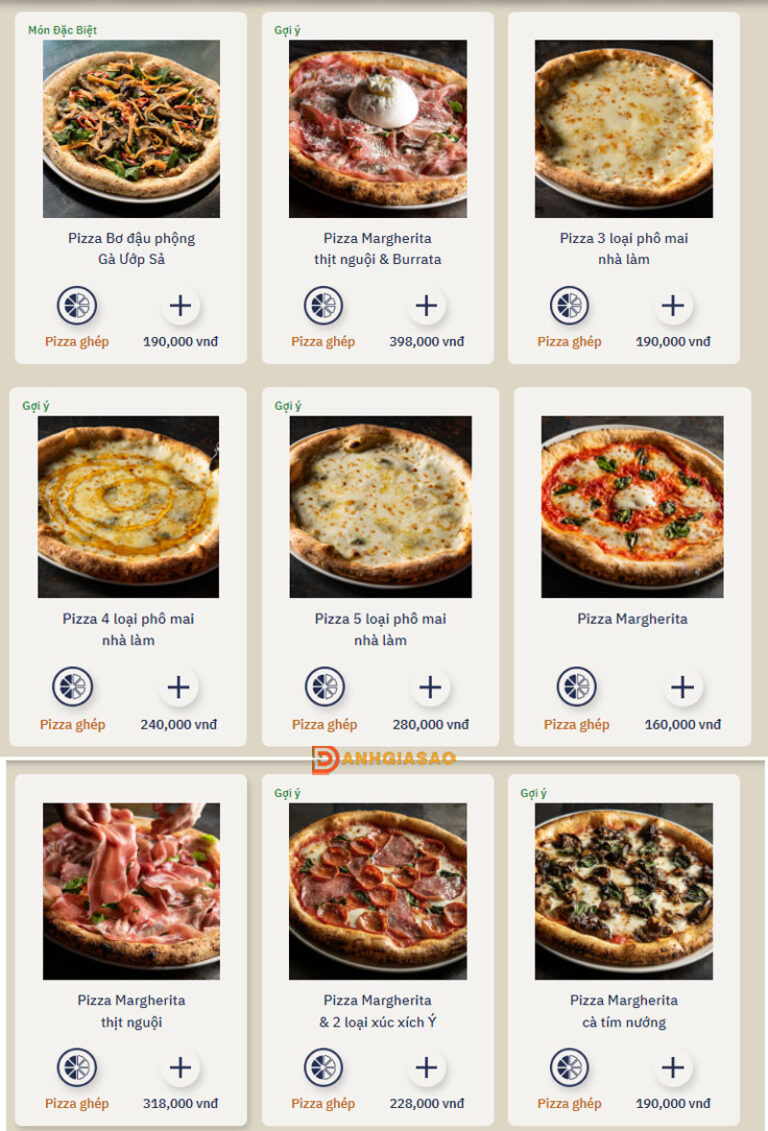 Pizza 4P Hà Nội menu - Thương hiệu pizza ngon nức tiếng