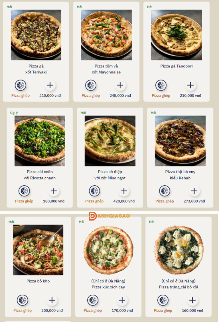 Pizza 4P Hà Nội menu - Thương hiệu pizza ngon nức tiếng