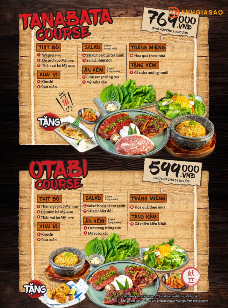 Shogun Japanese Street BBQ menu - Thiên đường ẩm thực Nhật