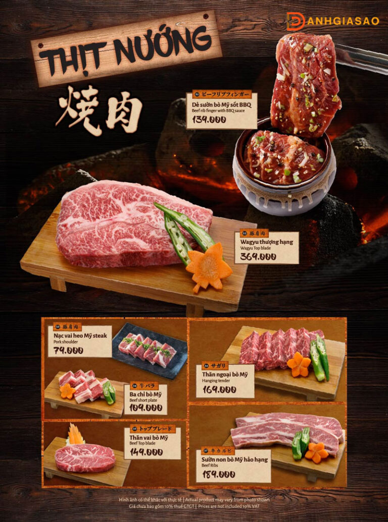 Shogun Japanese Street BBQ menu - Thiên đường ẩm thực Nhật