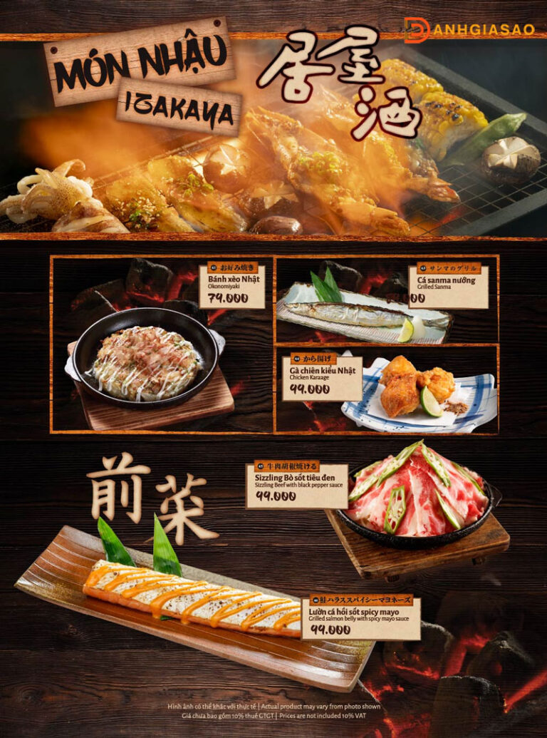 Shogun Japanese Street BBQ menu - Thiên đường ẩm thực Nhật