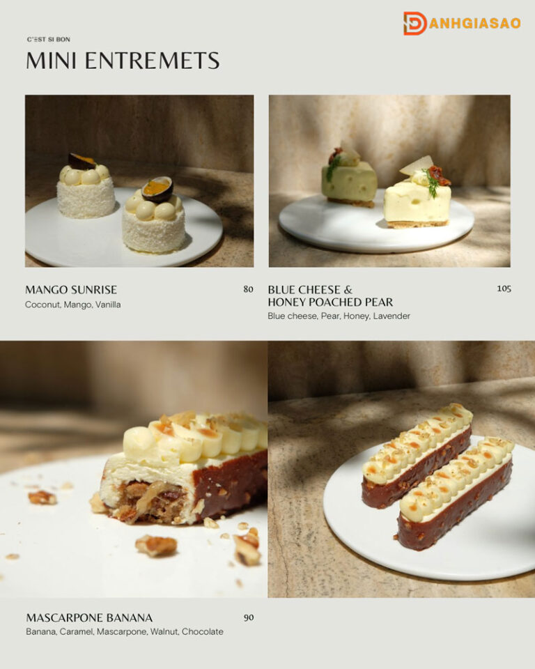 C'est Si Bon menu - Khám phá hương vị ngọt ngào của trà và bánh